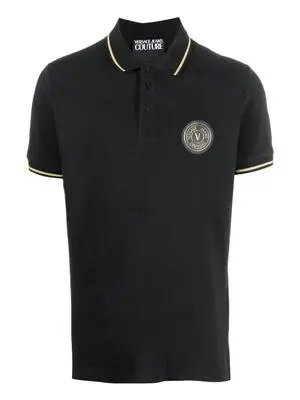 VERSACE Chest Logo-patch Polo Shirt