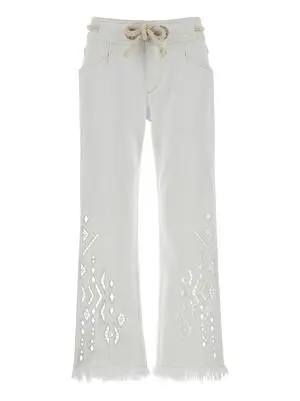 Isabel Marant Étoile Alison Embroidered Denim Jeans - White