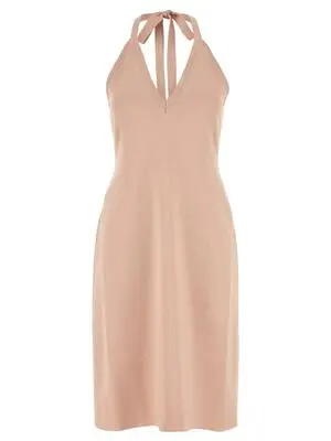 FERRAGAMO Stretch Viscose Blend Halter Neck Dress - Pink