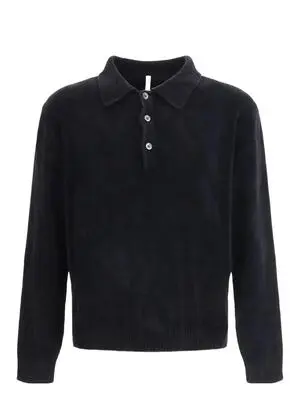 SUNFLOWER Long-sleeved Polo Shirt - Black