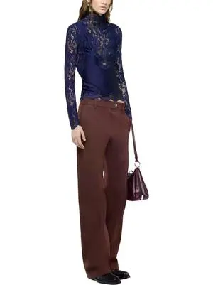 Rabanne Long-sleeved Lace Top - Blue