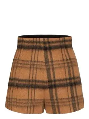 Red Valentino Plaid Detail Shorts - Brown