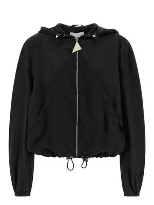 Attico Hooded Zip Bomber Jacket - Black