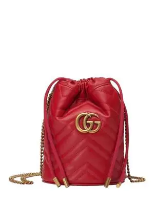 Gucci Gg Marmont Mini Bucket Bag - Red