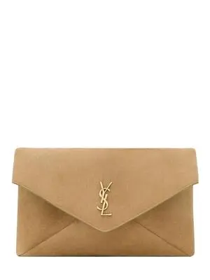 Saint Laurent Cassandre Large Envelope Pouch - Golden Leaf