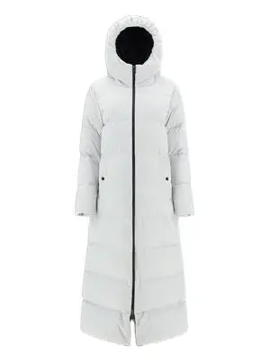 Herno Zip-up Hooded Long Coat - White