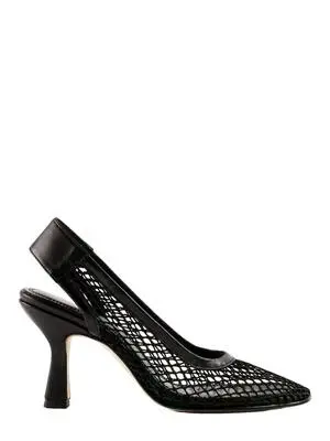 SOULIERS MARTINEZ Beatriz Mesh Slingback Pumps - Black