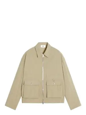Maison Kitsuné Zip-up Jacket With Fox Logo Detail - Tea Leaf