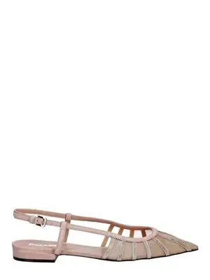 POLLINI Embellished Slingback Ballet Flats - Neutrals