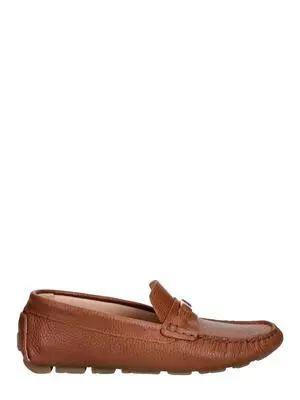 POLLINI Pollini Logo-Plaque Pebbled-Leather Loafers