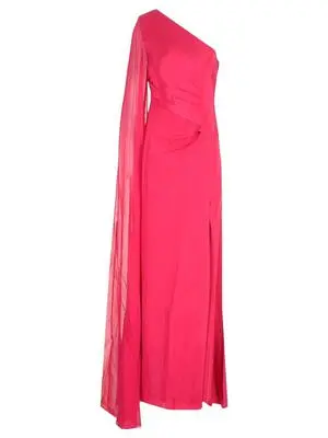 Roland Mouret Asymmetrical One-shoulder Gown With Cape Effect - Pink