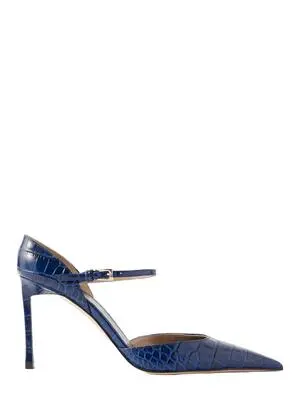 TOM FORD 85 Croc-embossed Leather Pumps - Blue