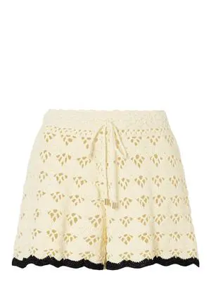 Zimmermann Zimmermann Crochet Cotton Shorts Nude