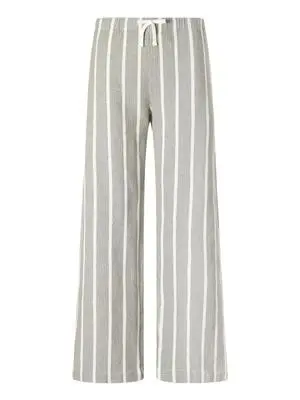 Aimé Leon Dore Textured Stripe Wide-leg Pants - Gray
