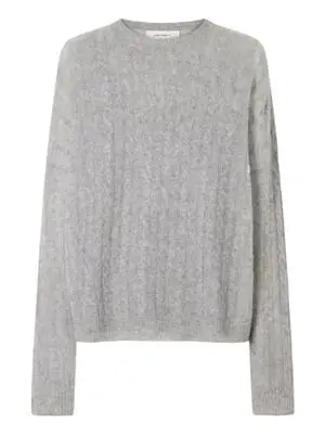 LISA YANG Lisa Yang Long-Sleeved Crew Neck Sweater Light Gray
