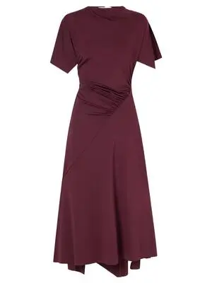 Victoria Beckham Draped Satin-jersey Midi Dress - Red
