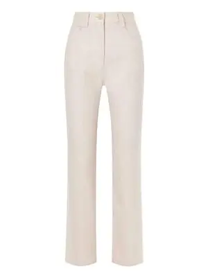 Khaite Wool And Cashmere-blend Straight-leg Pants - White
