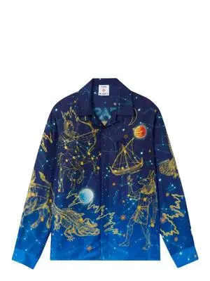 Casablanca Astrology Long Sleeve Silk Shirt - Blue