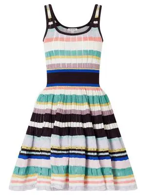 Alaïa Tiered Pointelle-knit Mini Dress - Multicolor
