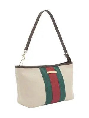 Gucci Small Pouch With Web Strap - Nude