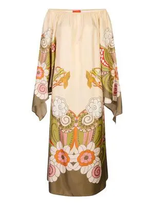 LA DOUBLEJ La Double J Goddess Dress - Printed Off-the-Shoulder