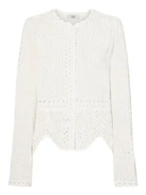 ERDEM Erdem Crocheted Cotton Peplum Cardigan
