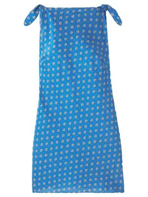 DÔEN DOEN Maltina Printed Cotton And Silk-Blend Mini Dress Blue