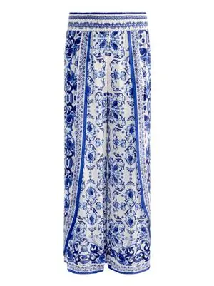 ALICEOLIVIA Alice + Olivia Larissa Open Pleat Pant - Blue