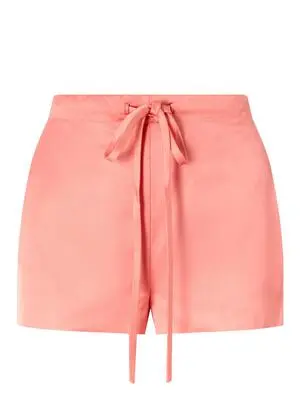 Khaite Robbie Satin-twill Shorts - Pink