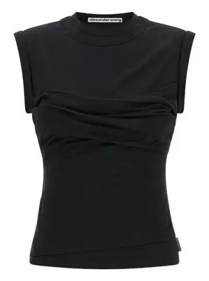 Alexander Wang Ruched Detailed Tank Top - Black