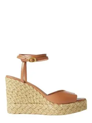 STUART WEITZMAN Stuart Weitzman Barely Leather Espadrille Wedge Sandals