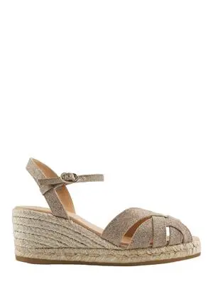 VISCATA Viscata Laia Glitter Linen Espadrille Wedge Sandals