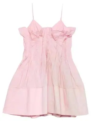 MARQUES' ALMEIDA Pintuck Ruffled Mini Dress - Pink