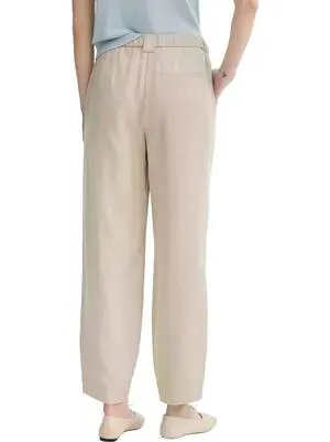 Marc O'polo Elasticated Waistband Trousers With Logo Patch - Neutrals