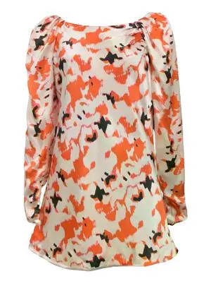 Giorgio Armani Printed Puff Sleeve Top - Neutrals