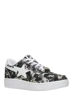 A BATHING APE X Comme Des Garçons Camouflage Print Sneakers - Grey