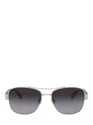COACH Double-bridge Pilot-frame Sunglasses - Silver