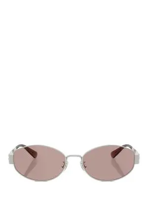 COACH Oval Frame Sunglasses - Silver