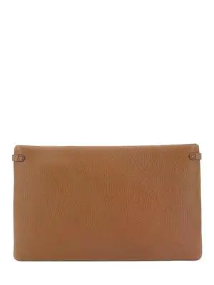 GIANNI CHIARINI Hermy Grained Leather Clutch Bag - Brown