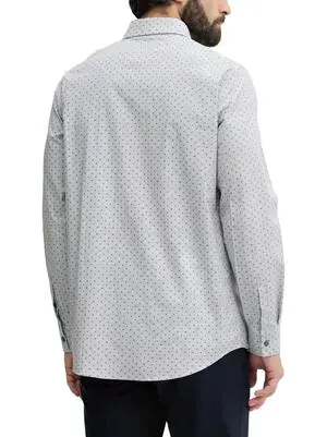 Armani Exchange Micro-pattern Long-sleeve Shirt - Grey