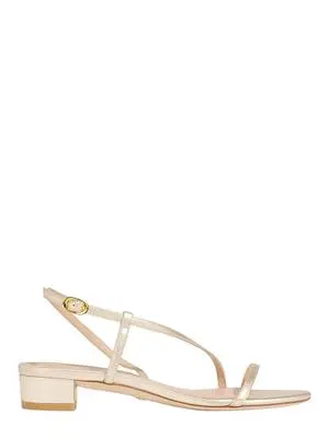STUART WEITZMAN Soiree 25 Metallic Leather Sandals - Gold