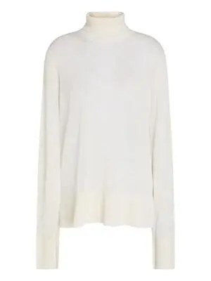 TOTEME Lyocell-blend Turtleneck Sweater With Split Cuffs - Ivory
