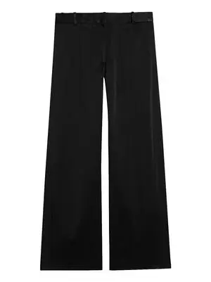 TOTEME Satin Crepe Straight Leg Pants - Black
