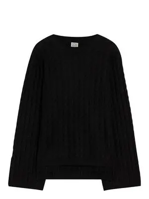 TOTEME Cable Knit Cashmere Sweater - Black