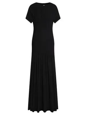 TOTEME Pleated Stretch-jersey Maxi Dress - Black