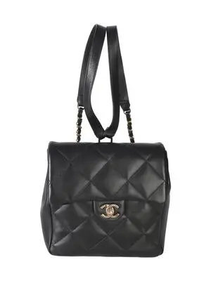 CHANEL Chanel Quilted Lambskin CC Easy Carry Backpack