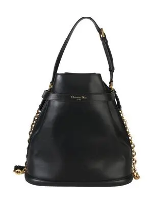 Dior Christian Dior Calfskin CD Embossed Bucket Bag Black