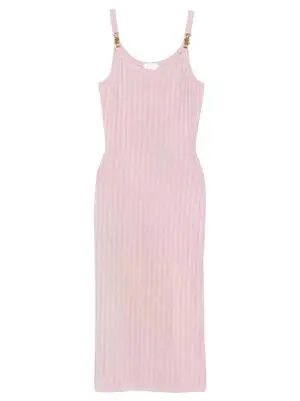 Versace Rib-knit Medusa Midi Dress - Pink