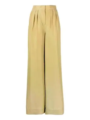 Alberta Ferretti Wide-leg Silk Trousers - Neutrals