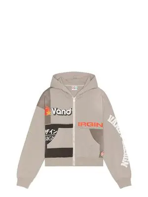 VANDYTHEPINK Paneled Zip Up Hoodie - Grey
